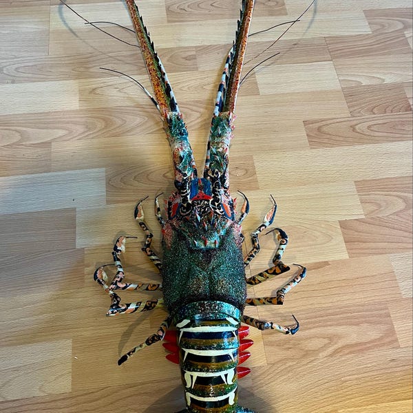 Lobster Wall Hanging, Lobster Wall Decor, Handmade Bamboo Big Lobster ...