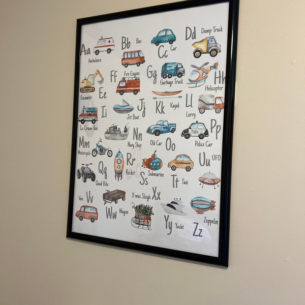 Transport ABC - Transportation Alphabet - Boys Room Decor - Abc Poster ...