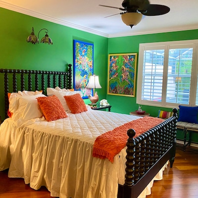 Green Ticking Stripe Ruffled Pillow Cover/cotton Pillow Cover/ticking ...