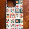 Floral Stamps Phone Case, Nature-inspired iPhone Cover, Vintage Design ...