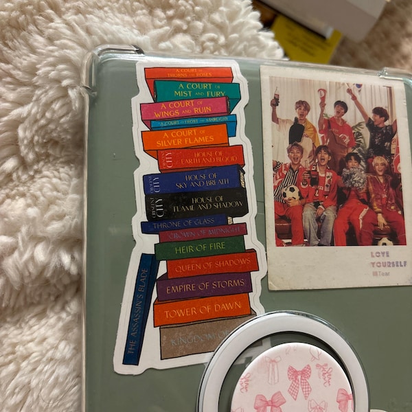 SJM Universe Book Stack Vinyl Sticker, Water Bottle Laptop Kindle Decal ...