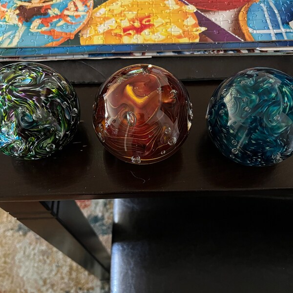 Handblown Glass Paperweights - Etsy