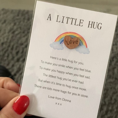 A Tiny Little Pocket Hug Poem Card, Isolation Gift, Miss You, Hug Token ...