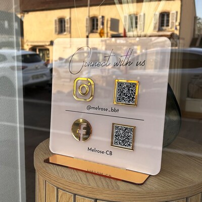 Mini QR Code Social Media Display Sign Facebook Instagram - Etsy