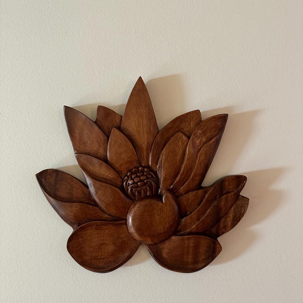 Lotus Flower Decor, Wooden Lotus Flower, Handmade, Wood Wall Art, Wood ...