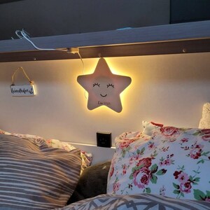 Minnie Mouse Lamp Personalised Night Light LED Handmade Wooden, Nursery ...