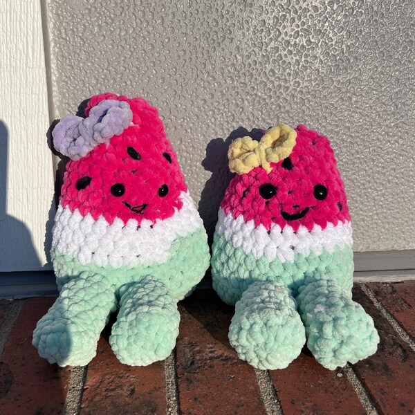 Crochet Watermelon Pattern, No Sew, Amigurumi Watermelon, Watermelon ...