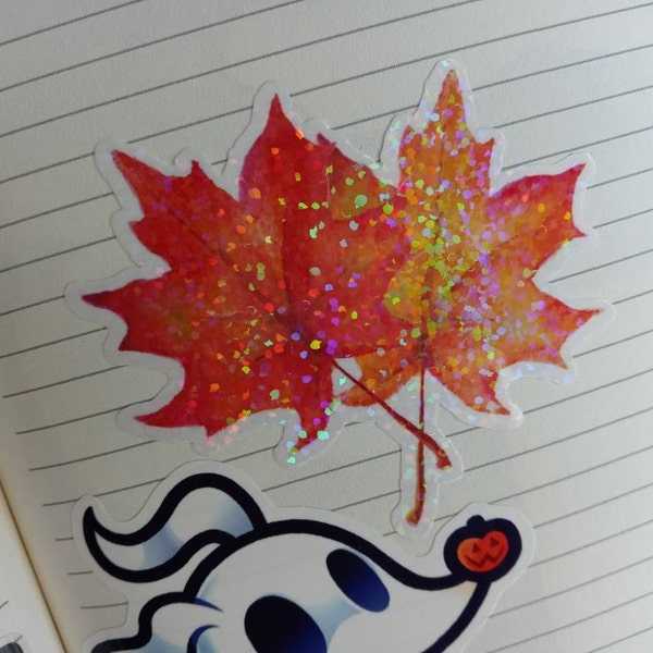Maple Leaves Sticker, Fall Leaves Sticker, Vinyl Stickers, Watercolor ...