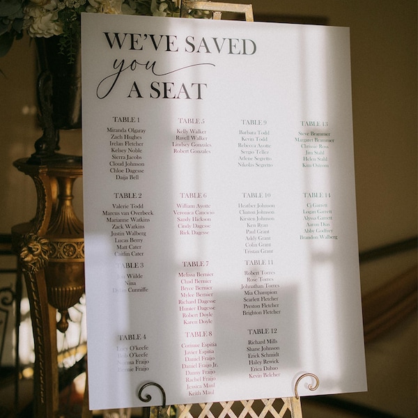 Acrylic Wedding Seating Chart Sign || Custom Wedding Sign Clear Black ...