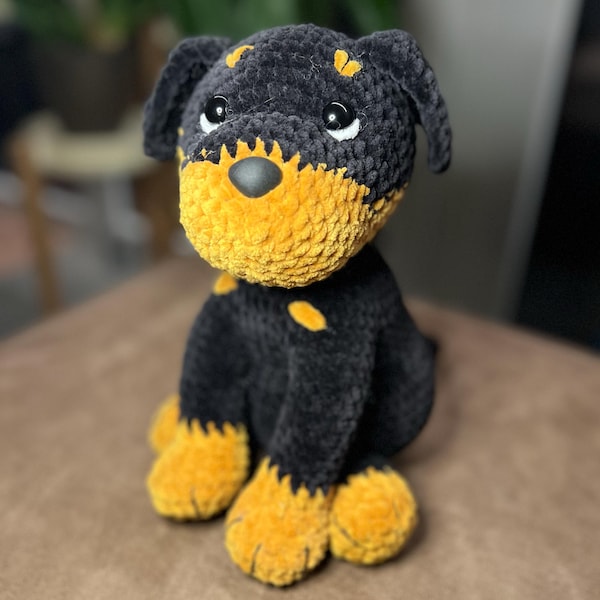 Crochet Pattern Dog/ Amigurumi Rottweiler Puppy Tutorial/ Stuffed Dog ...
