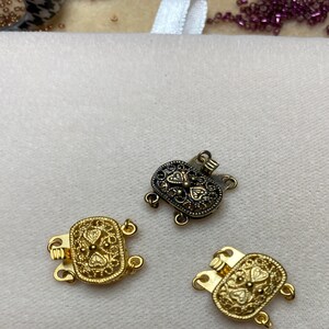 4653-F 1 Clasp 9x14 Oxidized Brass Box Clasp, Rounded Rectangle 2 ...