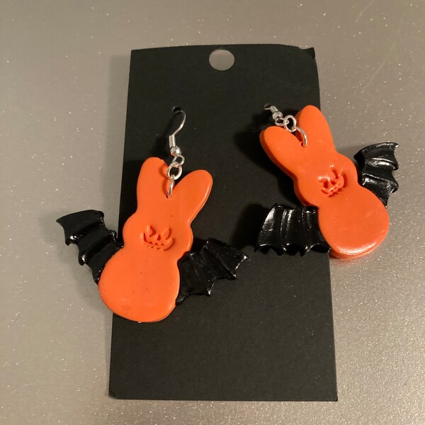 Halloween Candy Corn Bat Earrings - Etsy