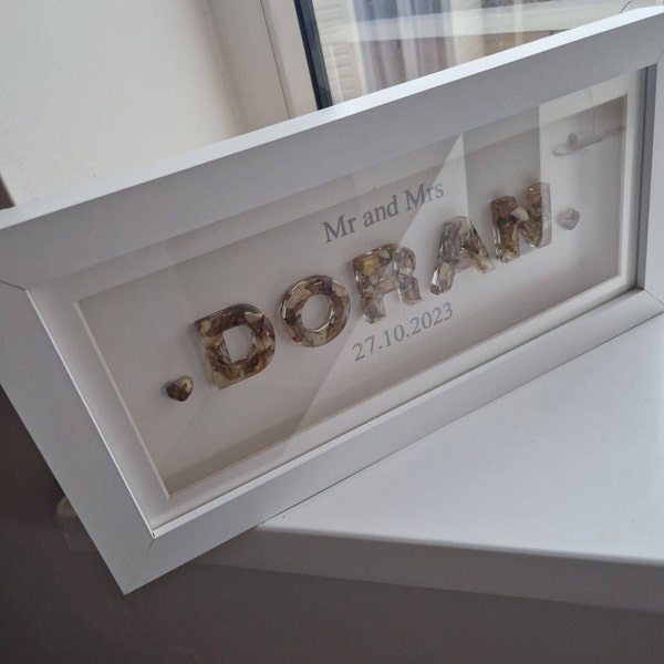 Personalised Name Frame With Real Flowers Flower Preservation, New ...