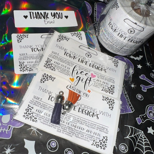 ROLL OF 250 - Large Car Felt Freshie Warning Labels, Custom Labels for ...