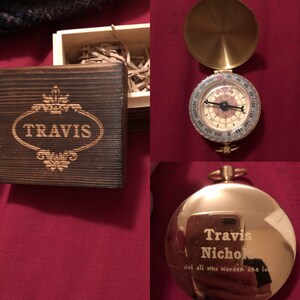 Personalized Gold Brass Compass Vintage Pocket Watch Style - Etsy