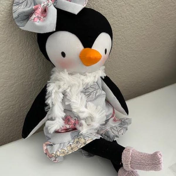 Penguin Doll Sewing Pattern Soft Toy Tutorial Easy Rag Doll Handmade - Etsy
