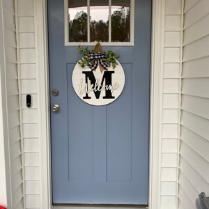 Monogram Front Door Sign Welcome Door Decor Front Door | Etsy