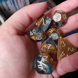 Deep Blue Dnd Dice Set for Dungeons and Dragons TTRPG, Polyhedral Dice ...