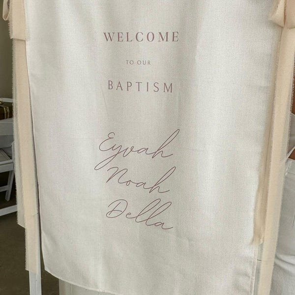 Linen Wedding Sign, White Welcome Sign, Chiffon Fabric Wedding Banner ...