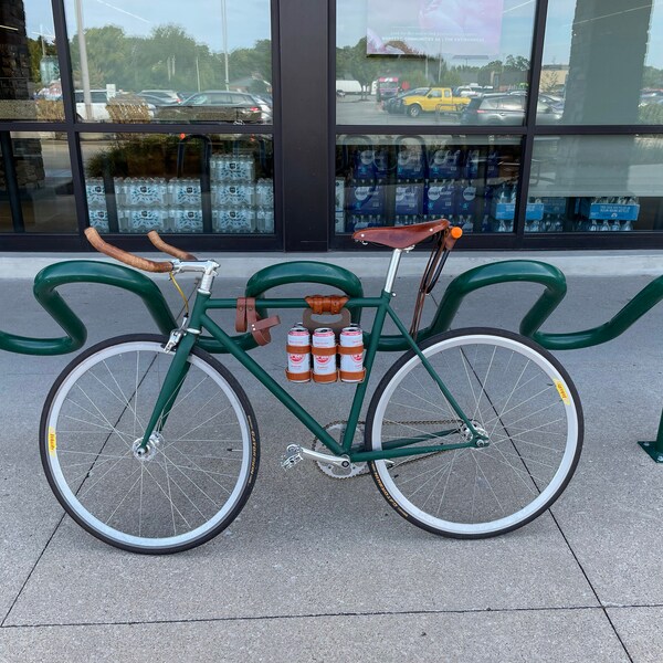 Bike 6-pack Holder - "bike Beer Combo" - Leather Wood Bicycle Beer ...