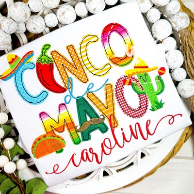Mexican Machine Embroidery Designs, Pinata, Taco, Sombrero, Maraca ...