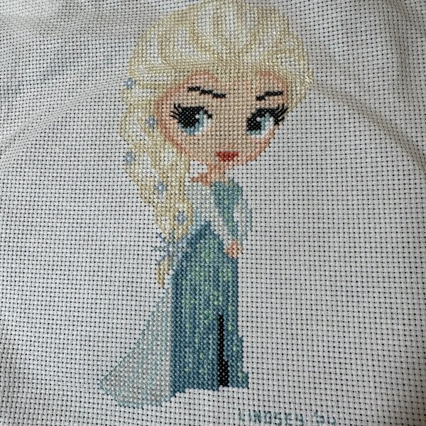 Little Elsa Cross Stitch Pattern Princess Cross Stitch Home Decor Wall ...
