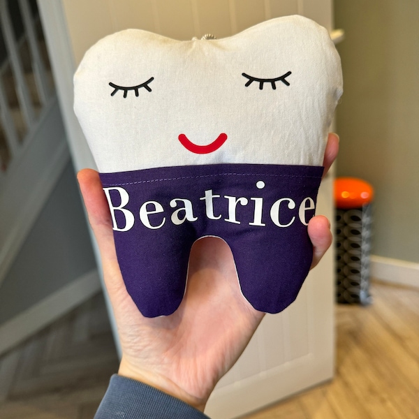 Tooth Fairy Cushion, Personalised Tooth Fairy Pillow, 100% Cotton Tooth ...