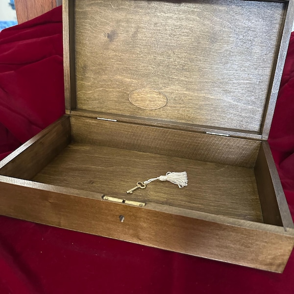 Personalized Lockable Hanging Wooden Key Box, Key Safe, Large Hanging ...