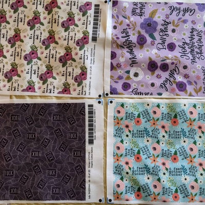 Swear Words Fabric Cute Not so Sweary Toss Purple by Cynthiafrenette ...