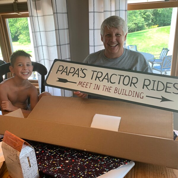 Tractor Rides Sign, Papa Gift, Papa Sign, Tractor Ride Sign, Barn ...