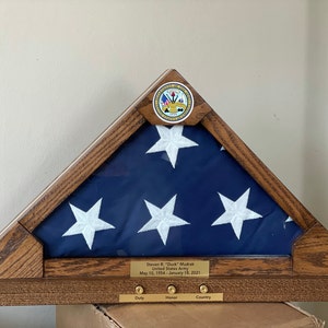 Flag Display Case With Embedded Shell Casings Maple Inlay | Etsy