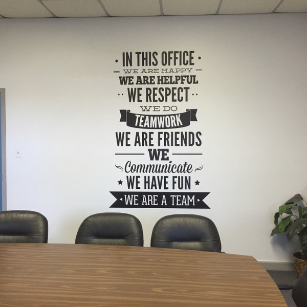 Office Decor Typography - Wall Art Sticker, in This Office for Walls or ...