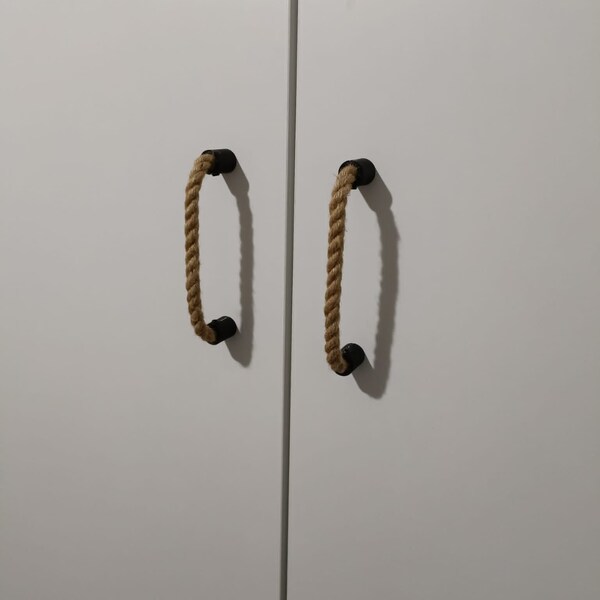 Rustic JUTE ROPE Handle -- Home Decor Drawer Pull - Etsy