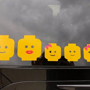 Lego Head Family Vinyl Car Decal Legos Car Sticker | Etsy