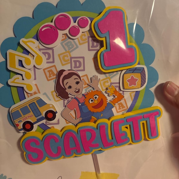 Ms Rachel Birthday Cake Topper, Preschool Party Decor, Custom 3D Name ...