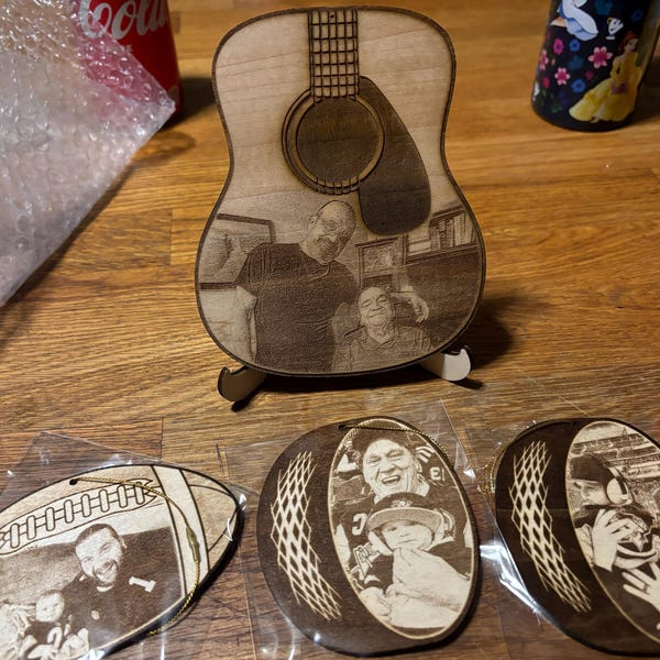 Laser Engraved Football Photo-wood Football Photo-football Photo Magnet ...