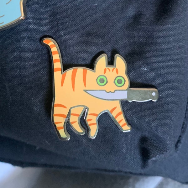 Orange Tabby Knifecat Enamel Pin - Etsy