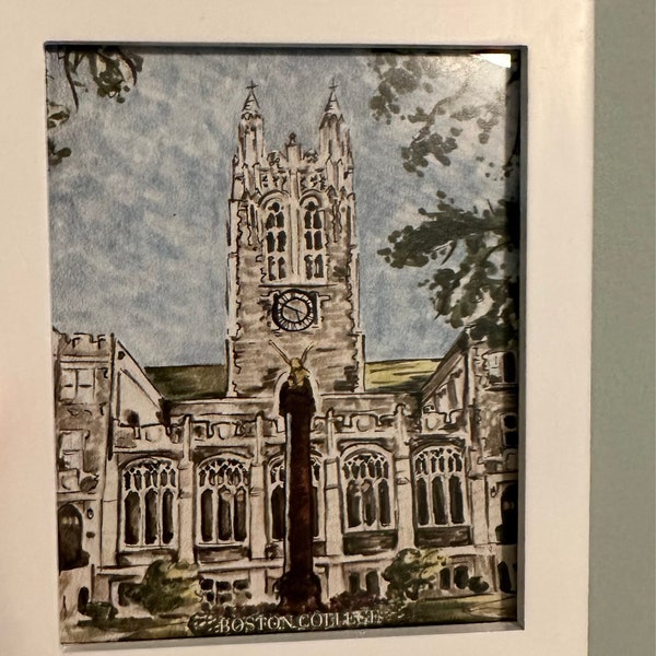Boston College Gasson Hall Illustration Art Print- Summer or Fall ...
