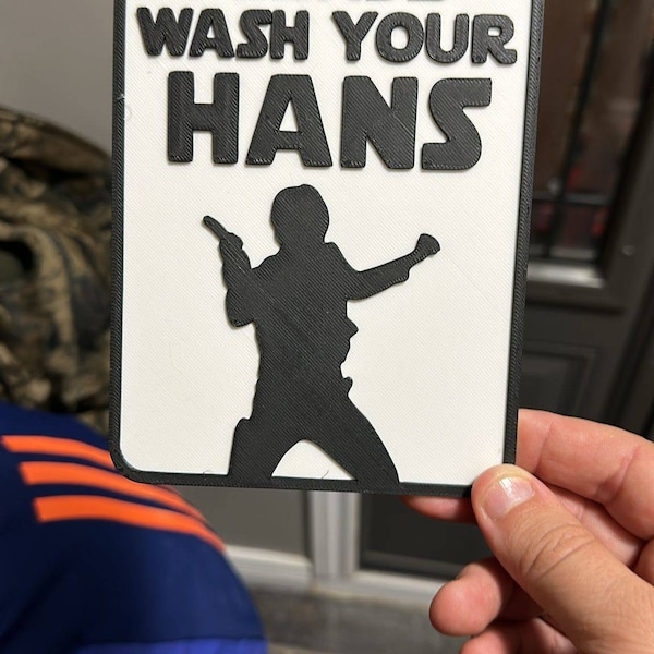 Wash Your Hans Star Wars Bathroom Sign | Funny Dad Joke Decor - Etsy
