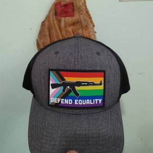 AK-47 Defend Equality Progress Pride Flag PVC Patch With Hook and Loop ...