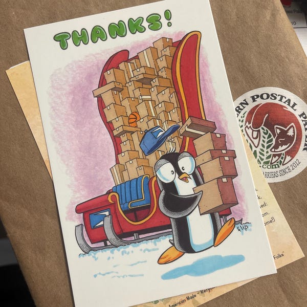 Mail Carrier Postcard - Deer Eating Letters at Mailbox - Postal ...