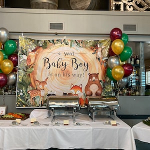 Woodland Animals Balloon Garland Arch Kit, Woodland Themed Sage Green ...