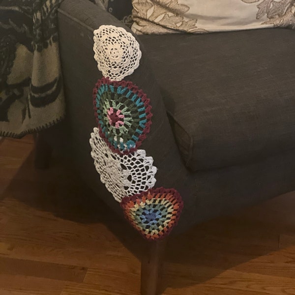 Colorful Doilies Set, 5" Hand Crochet Doilies ,rainbow Doilies ...