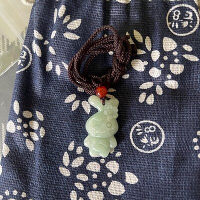 Year of the Rabbit 2023, Real Jade Bunny Chinese Zodiac Rabbit Pendant ...