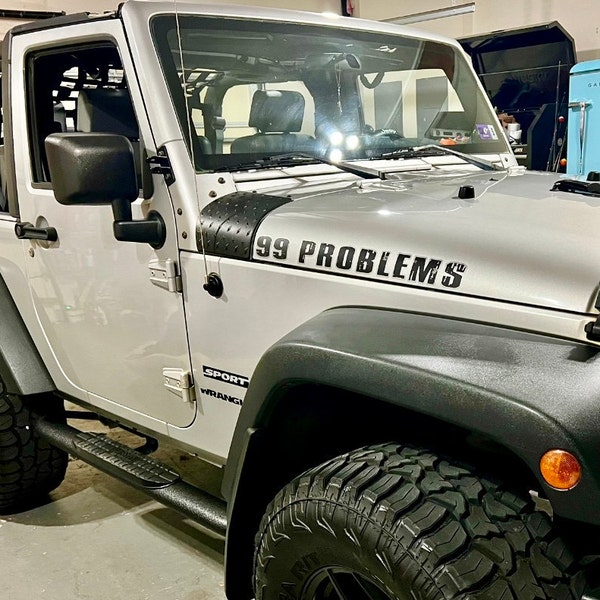 2 Color Custom Text and Font Hood Decals Fits Jeep Wrangler Jk Jl Tj Yj ...