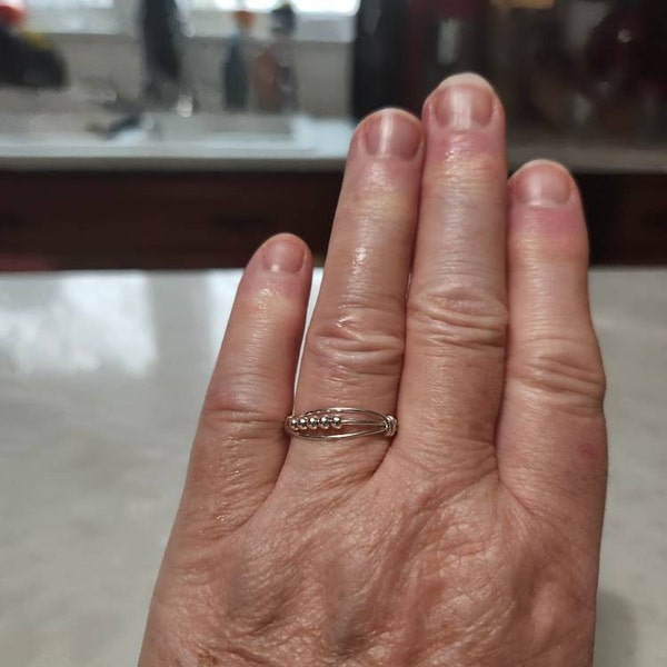 Pure Sterling Silver Fidget Ring Spinner / Meditation Ring / Calming ...