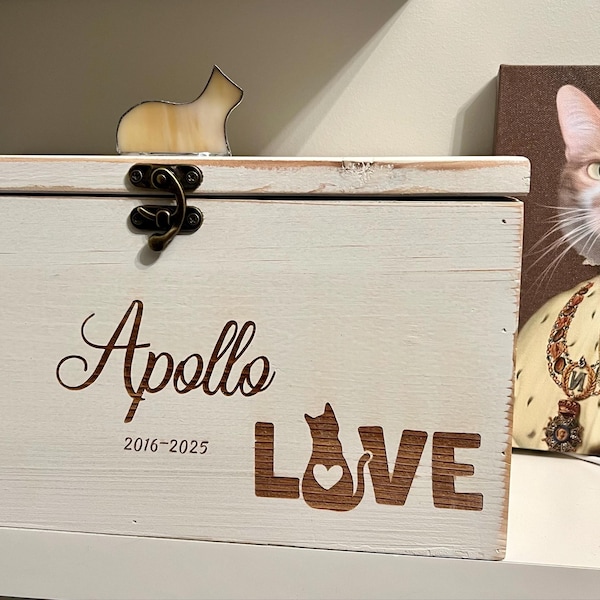 Cat Keepsake Box -cat Memorial Pet Urn -personalized Pet Urn -pet Memory Box -pet Memory Chest ...