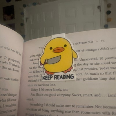 Chick Duck With Knife Magnetic Bookmark, Duck Meme Bookmarks, Handmade ...
