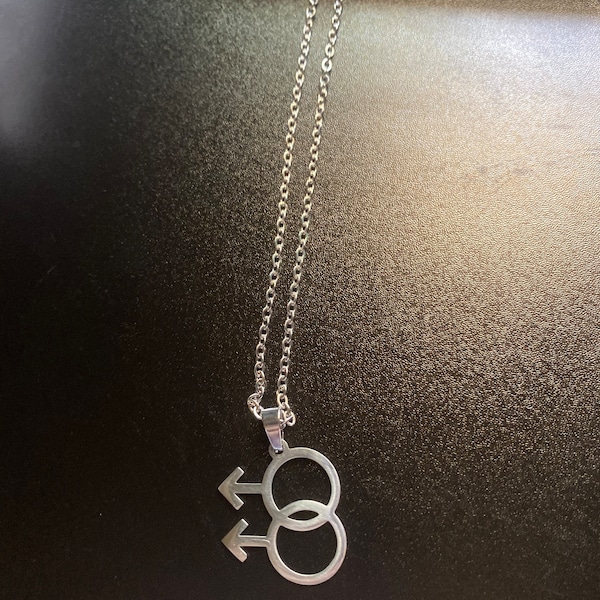 Double Mars Symbol Male Arrow Gay Pride 1" Stainless Steel Medallion ...