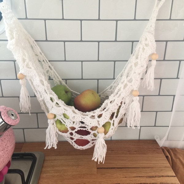 Happy Hammock Crochet Pattern, Fruit Hammock, Boho Wall Hanging, Wall Hammock, Boho Home Decor ...